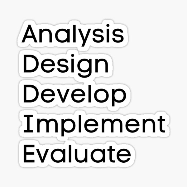 "The ADDIE Model" Sticker by eLearningTees | Redbubble