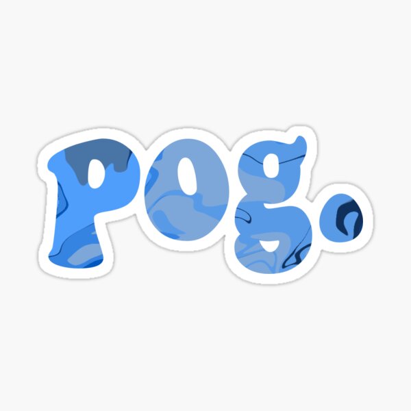 "pog." Sticker for Sale by Kaybabz | Redbubble