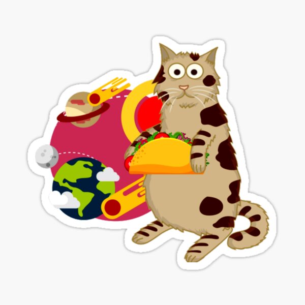 "Cat Taco In Space Funny-For Cat And Taco Lovers" Sticker for Sale by ...