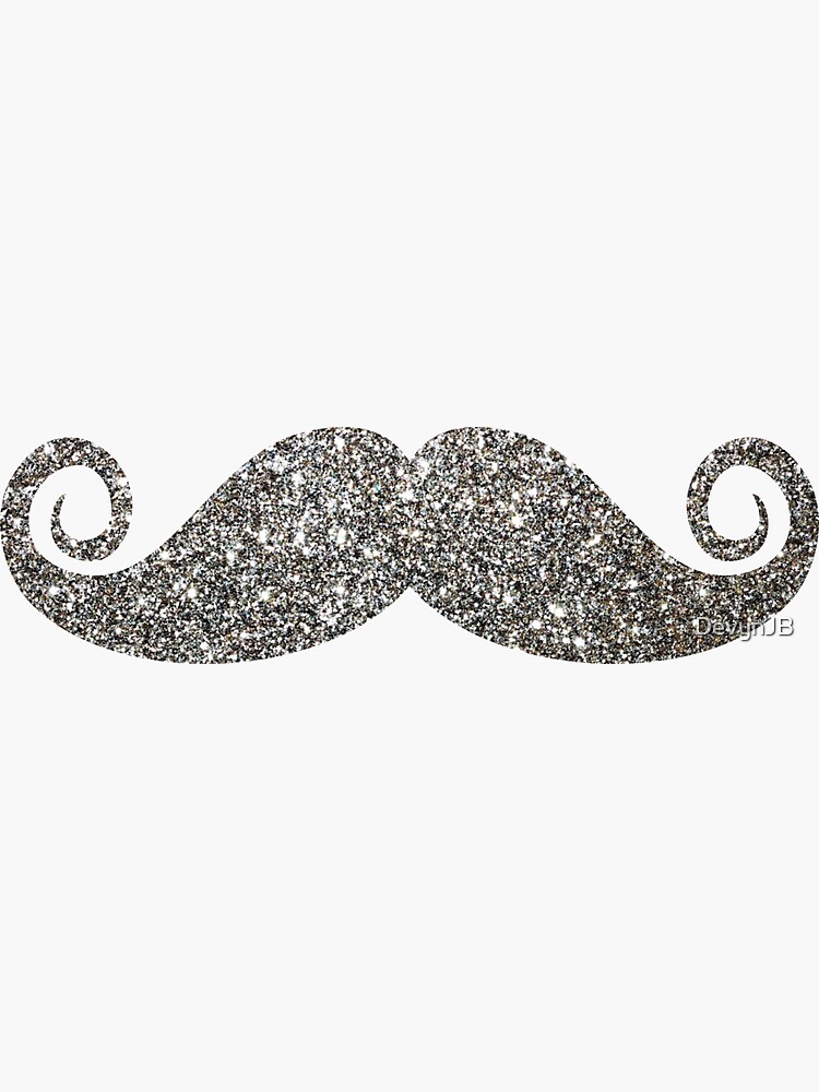 "Silver Glitter Image Mustache" Sticker for Sale by DevynJB | Redbubble