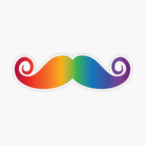 Rainbow Mustache Background Digital Ricky Rainbow Beard | Big High