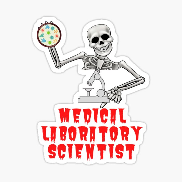 "FUNNY MEDICAL LABORATORY SCIENTIST HALLOWEEN SKELETON MICROSCOPE ...