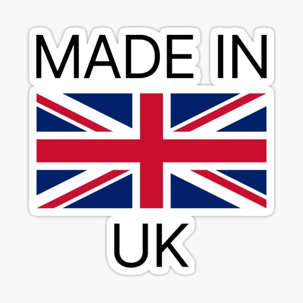 "Made In UK (Black)" Sticker for Sale by BunnyPrinceDegn | Redbubble