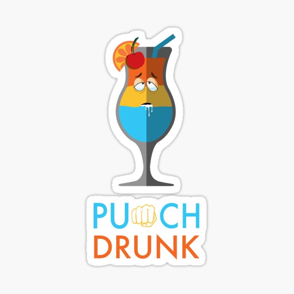 "Punch drunk - Punch Day design" Sticker by wingdingr | Redbubble