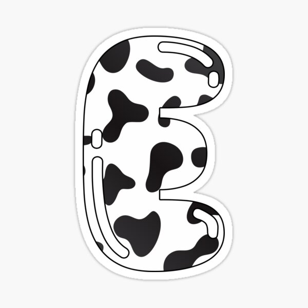 "Letter E Cow print" Sticker for Sale by pixel-palace | Redbubble