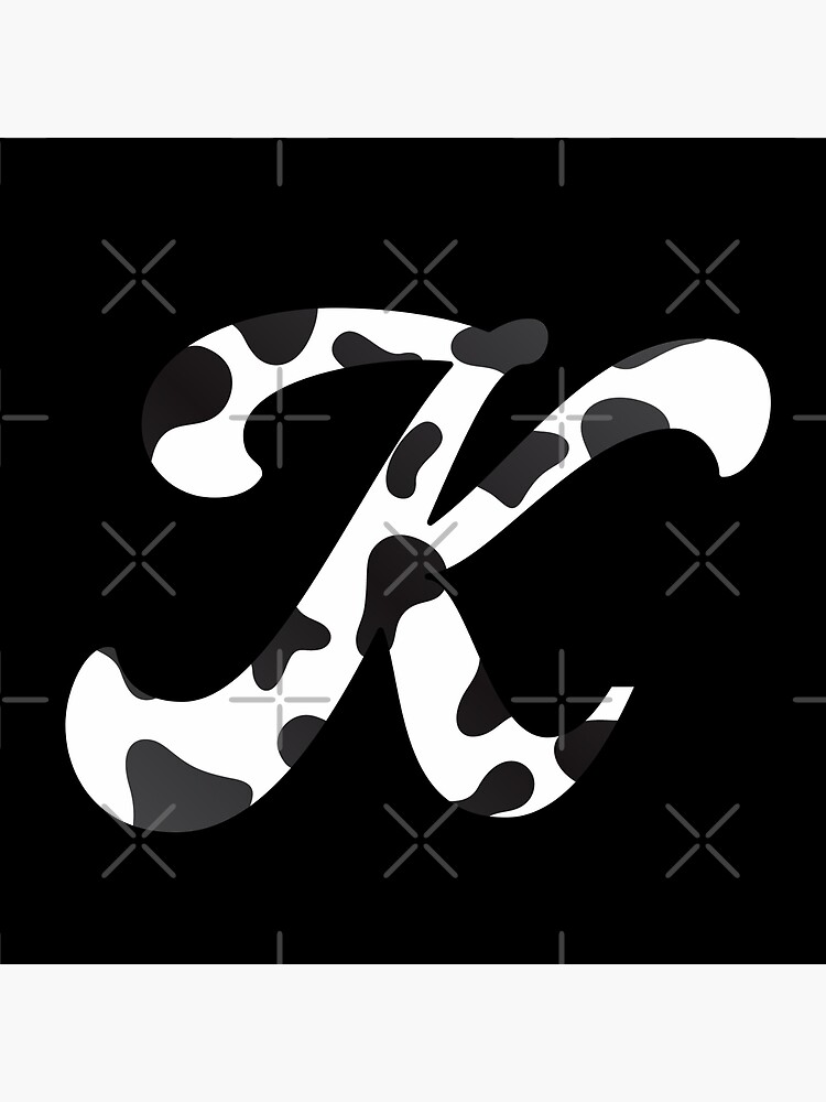 "Cow K Print alphabet Transparent Letter Sticker." Art Print by ...