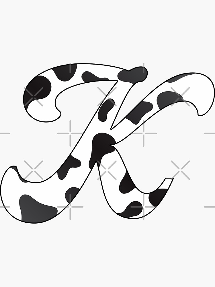 "Cow K Print alphabet Transparent Letter Sticker." Sticker for Sale by ...