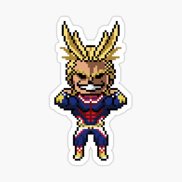 "All Might My Hero Academia Pixel art" Sticker for Sale by travelgorgor ...