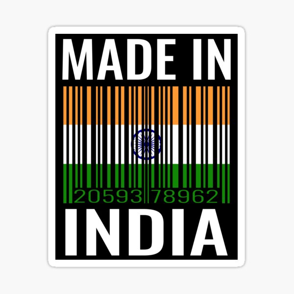 "Made In India Barcode Flag" Sticker for Sale by LightBeacon | Redbubble