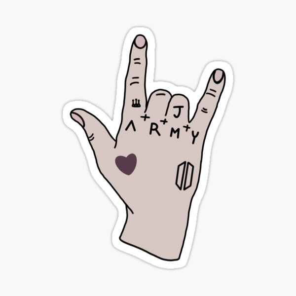 "Jungkook Hand Tattoo" Sticker by KGalaxyShop | Redbubble