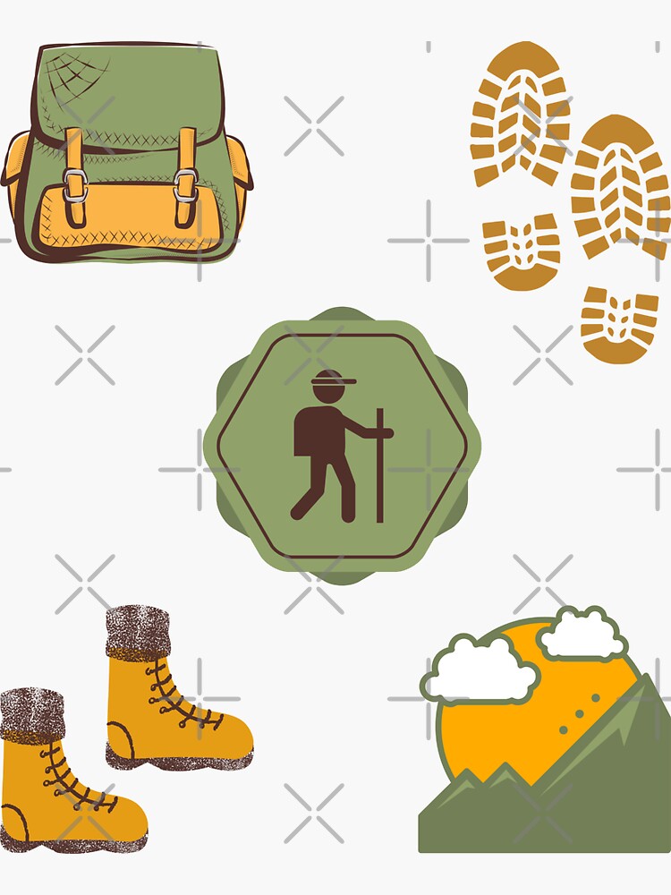 "Cute Hiking BackPacker Camp Sticker Pack" Sticker for Sale by ...