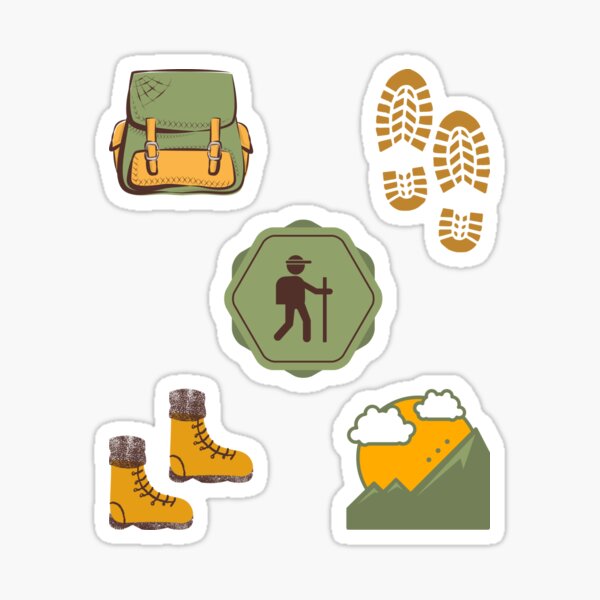 "Cute Hiking BackPacker Camp Sticker Pack" Sticker for Sale by ...