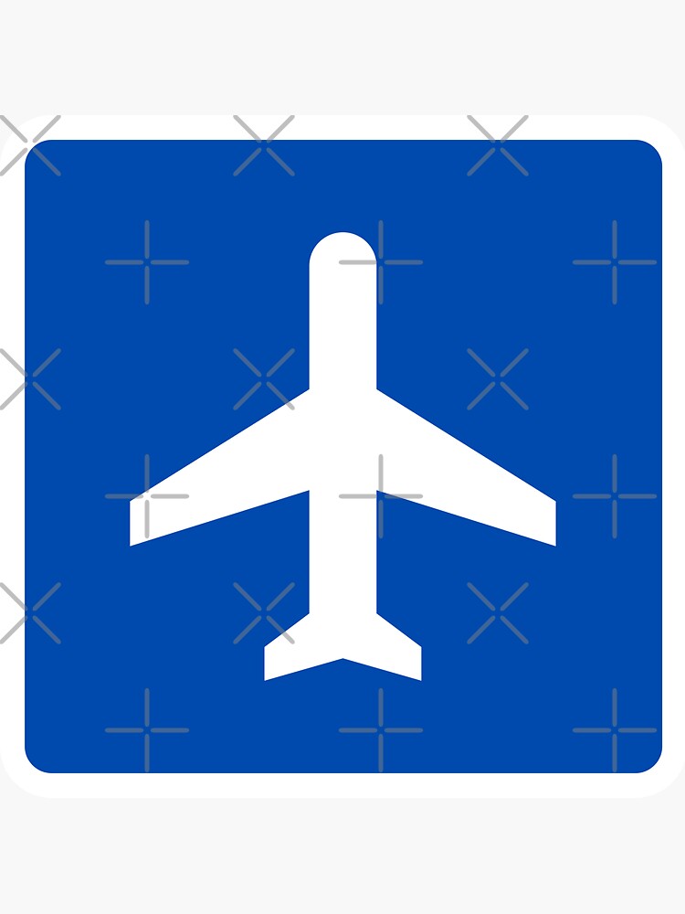 "Blue Airport Sign" Sticker for Sale by jetmike | Redbubble
