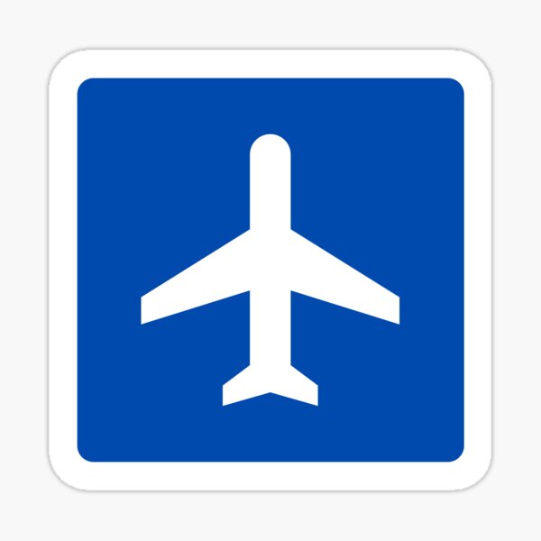 "Blue Airport Sign" Sticker for Sale by jetmike | Redbubble