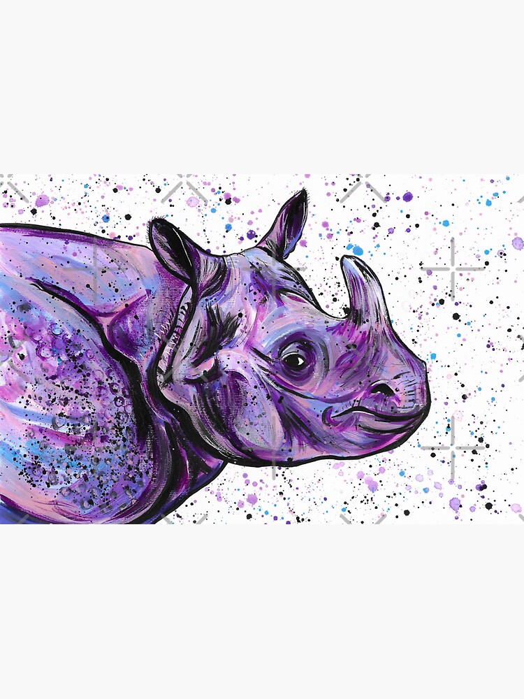 "Ruby Rhino - Colourful Animal" Sticker for Sale by EmmaLC-Art | Redbubble