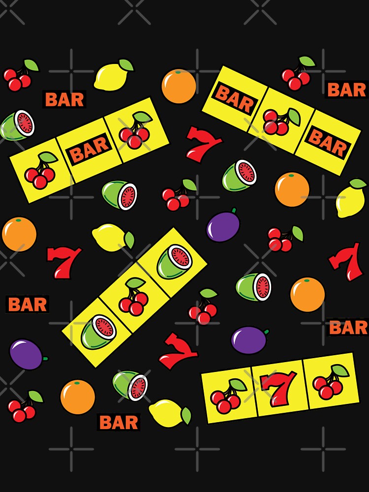 "Casino Lucky Slots Cherry Melon Lemon Fruit Pattern" T-shirt for Sale ...
