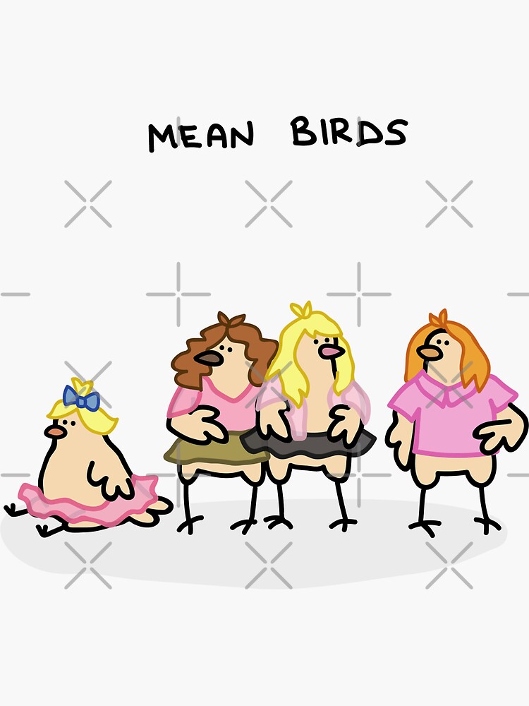 "mean birds" Sticker by TeaBag114 | Redbubble