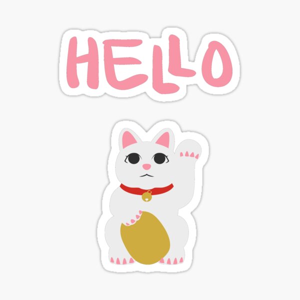 "Hello Cute Cat" Sticker for Sale by TheBenizDreams | Redbubble