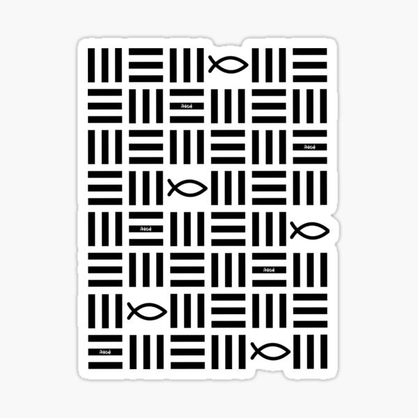 "Black Fish Grid Pattern" Sticker for Sale by Adisak-designs | Redbubble