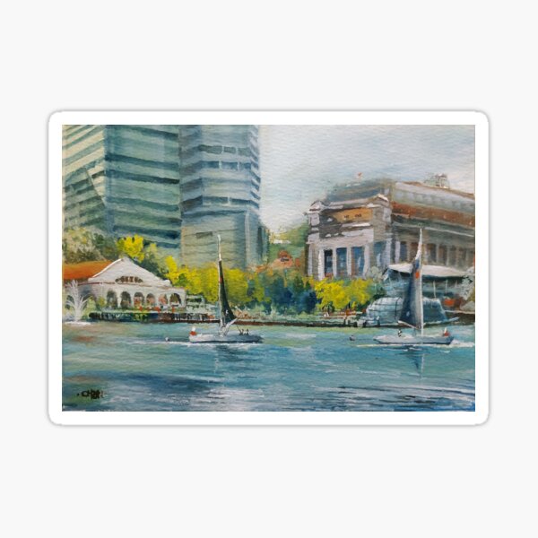 "Sailboats in Marina Bay, Singapore " Sticker for Sale by Almondtree ...