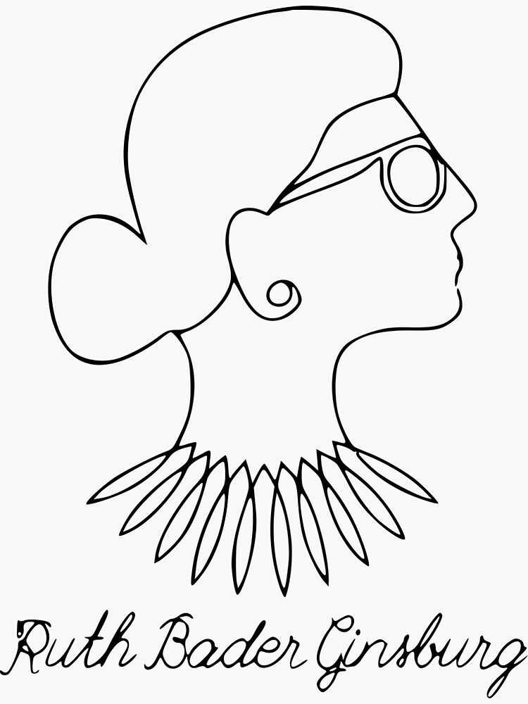 "Notorious RBG Ruth Bader Ginsburg Profile Line Drawing, notorious rbg ...