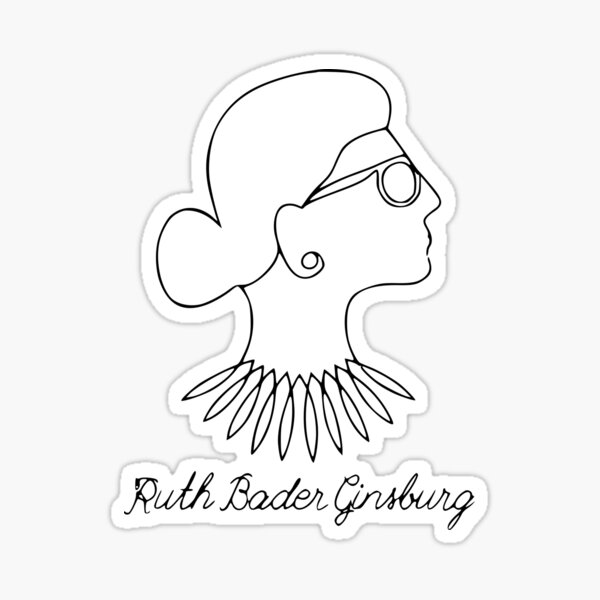 "Notorious RBG Ruth Bader Ginsburg Profile Line Drawing, notorious rbg ...
