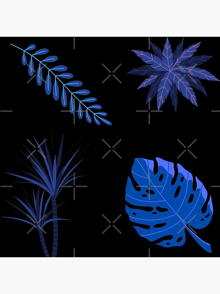 "A blue leaf set" Poster for Sale by Dankio | Redbubble