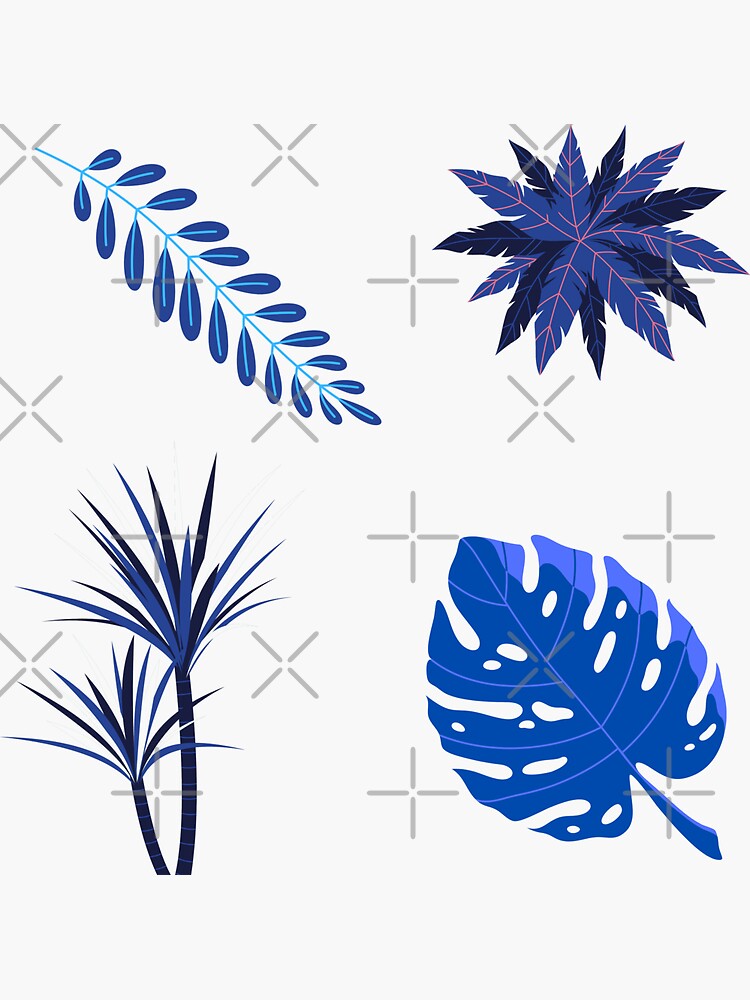 "A blue leaf set" Sticker for Sale by Dankio | Redbubble
