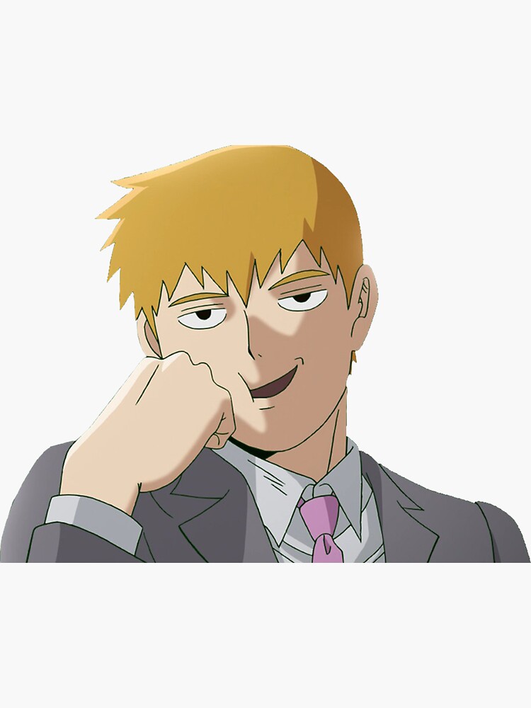 "Reigen smile" Sticker by snailhunter66 | Redbubble
