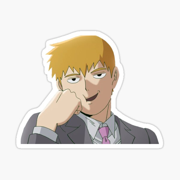 "Reigen smile" Sticker by snailhunter66 | Redbubble