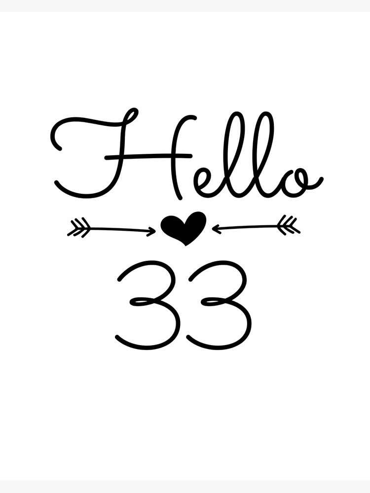 "Hello 33 Birthday, Birthday 33th Birthday Tee" Art Board Print for ...