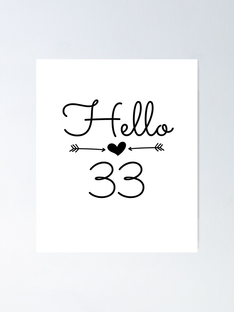 "Hello 33 Birthday, Birthday 33th Birthday Tee" Poster for Sale by ...