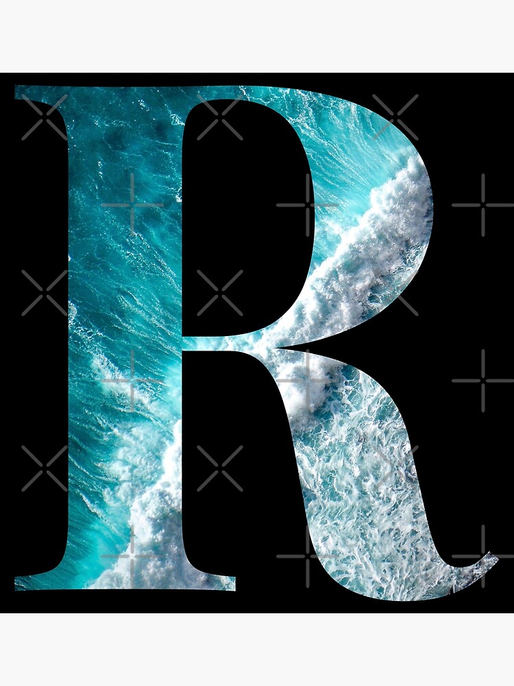 Lámina metálica «Letra R Alfabeto de las olas del océano azul» de ...