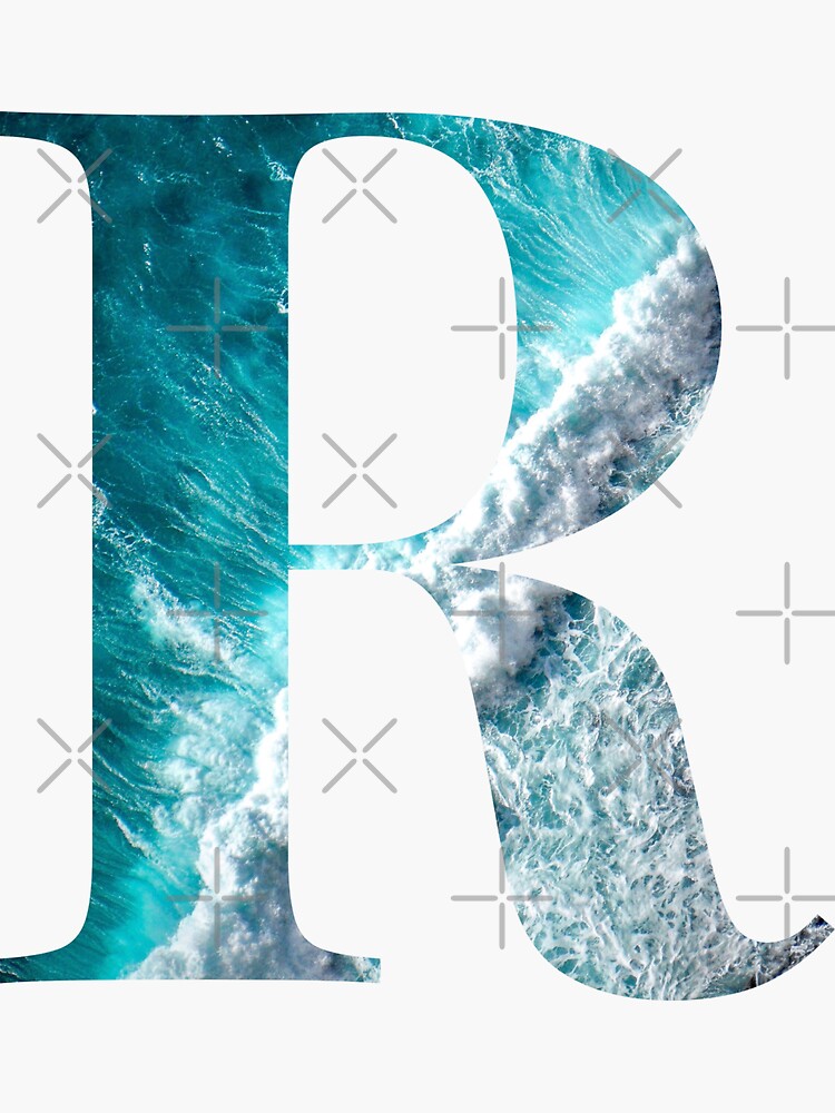 "Letter R Blue Ocean Waves Alphabet" Sticker for Sale by Soursoul99 ...