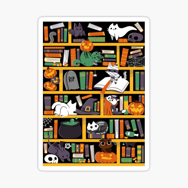 "Halloween Library" Sticker for Sale by TaylorRoss1 | Redbubble