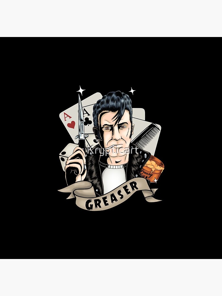 "Greaser " Pin for Sale by Krypticart | Redbubble