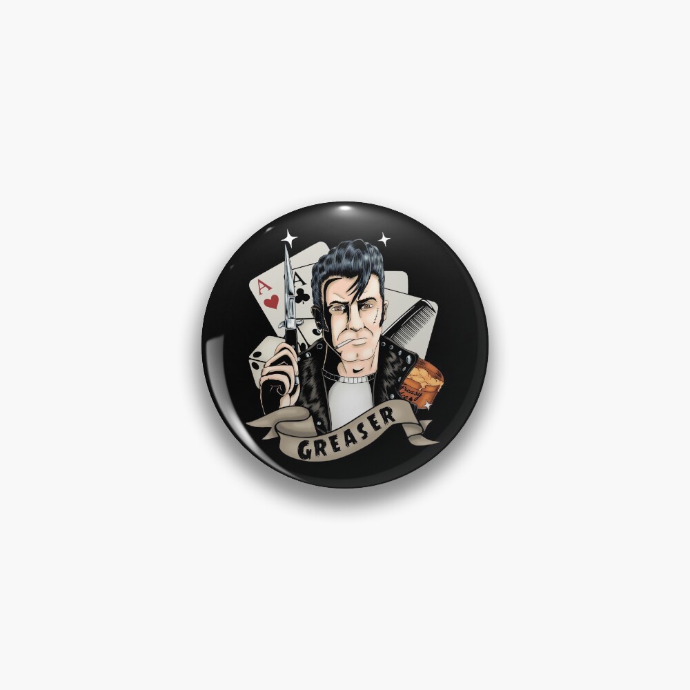 "Greaser " Pin for Sale by Krypticart | Redbubble