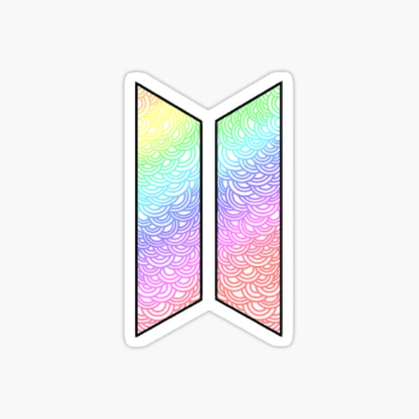 "BTS Colorful Logo" Sticker by minarts | Redbubble