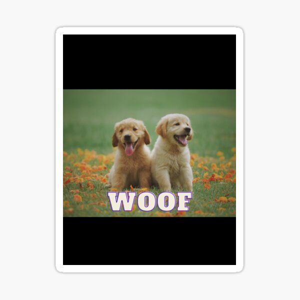 "woof" Sticker by bigslam2000 | Redbubble
