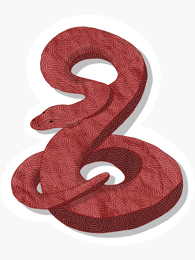 "Red Snake Sticker" Sticker by DelaneyMcCallum | Redbubble