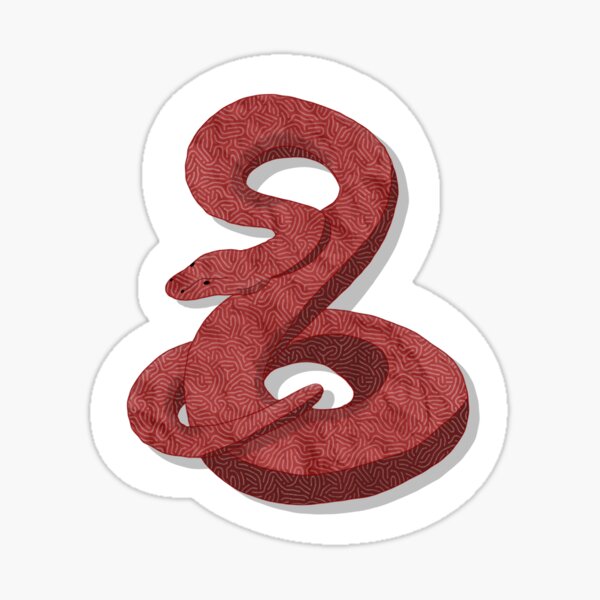 "Red Snake Sticker" Sticker by DelaneyMcCallum | Redbubble