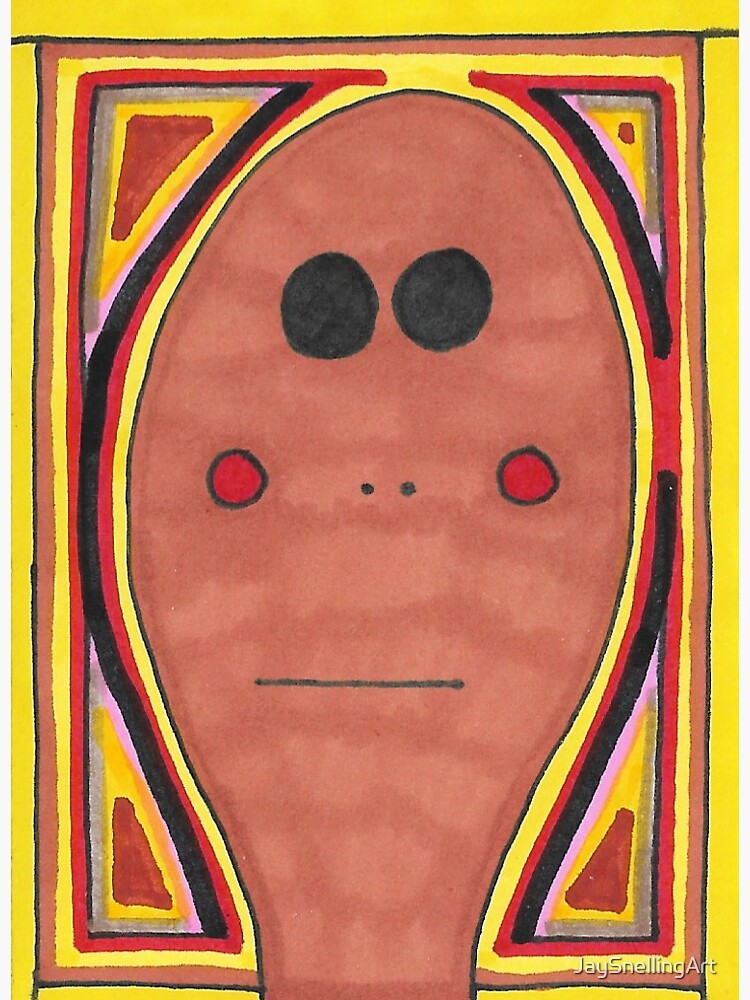 "Man with Straight Face" Sticker by JaySnellingArt | Redbubble