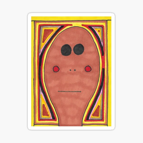 "Man with Straight Face" Sticker by JaySnellingArt | Redbubble