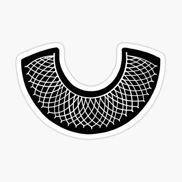 "RBG Neck Collar Lace Sticker" Sticker for Sale by MandVDesigns | Redbubble