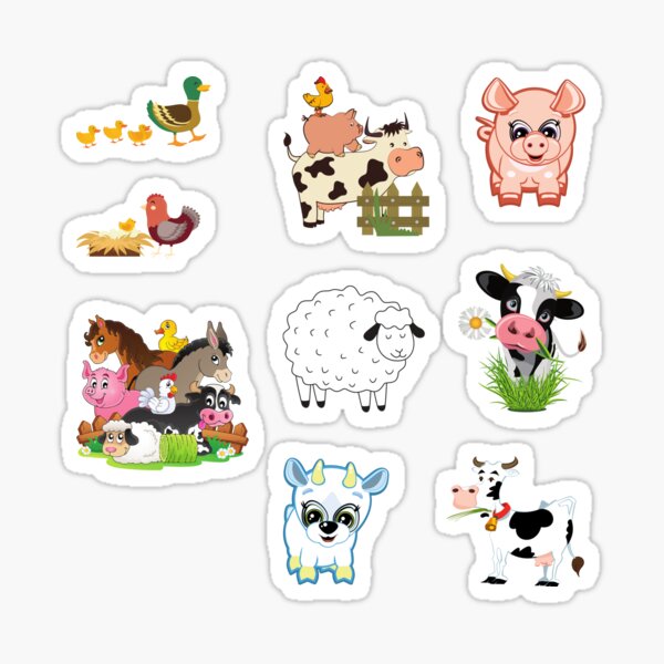 "farm animals stickers pack 1" Sticker by CREATIV-ART | Redbubble