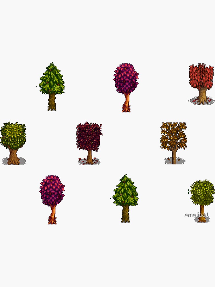 "Autumn Stardew Trees" Sticker by emeliaa1 | Redbubble