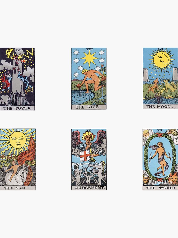 "Rider Waite Smith (RWS) Major Arcana Tarot Set: 16 The Tower to 21 The ...