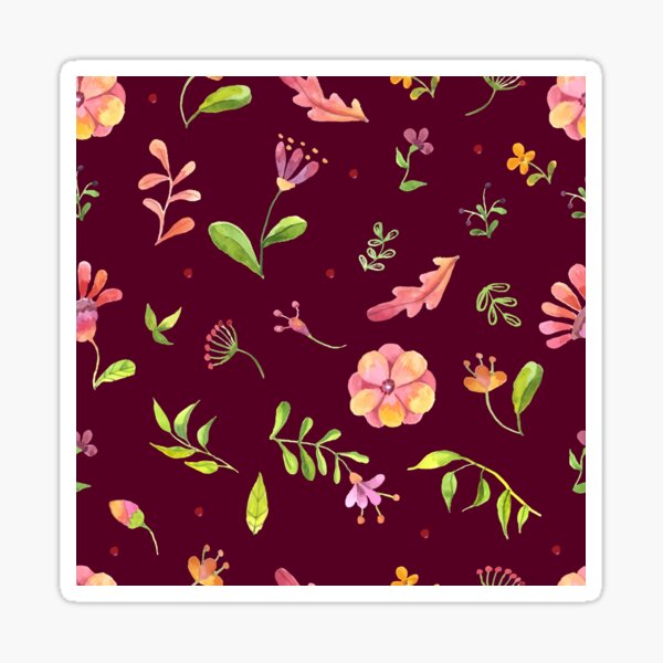 Watercolor Flowers Sticker For Sale By Octilair Redbubble