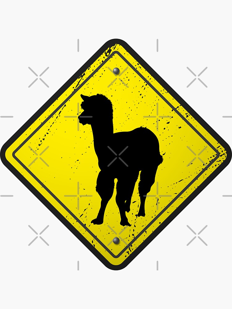 "Alpaca warning sign" Sticker by ProMySign | Redbubble