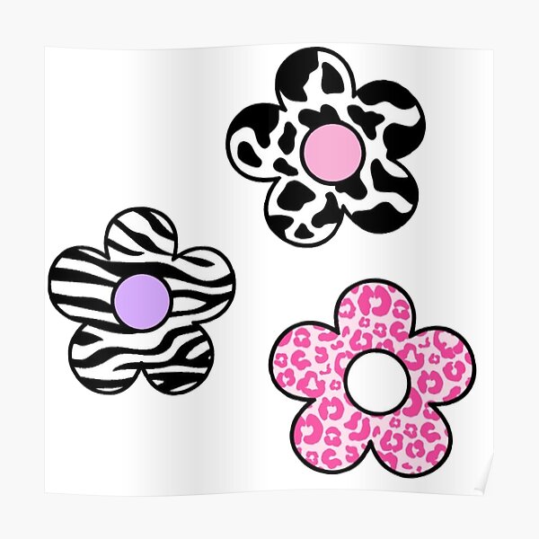 "three cute y2k flowers package" Poster by PinkMonster2020 | Redbubble